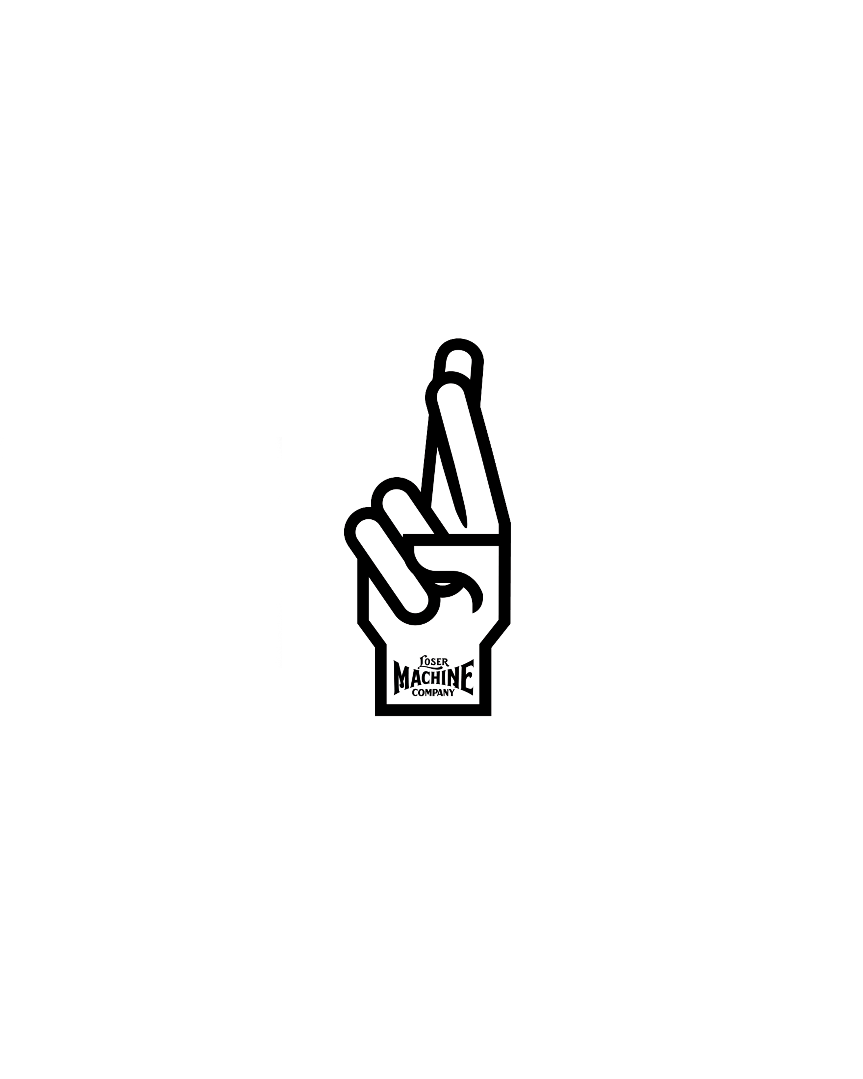 GOOD LUCK FINGER LARGE STICKER – Loser Machine Company